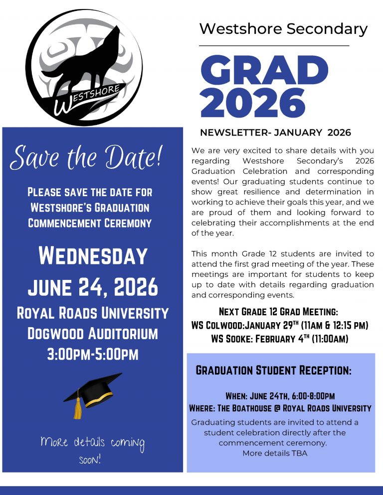2025-2026 Grad Information | Westshore Secondary School